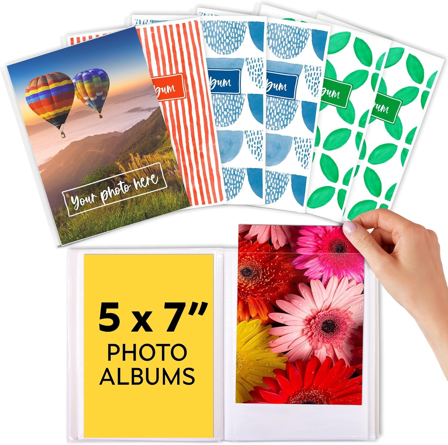 5x7 Photo Albums (Set of 6), Small Albums, Each Can Hold Up to 36 ...