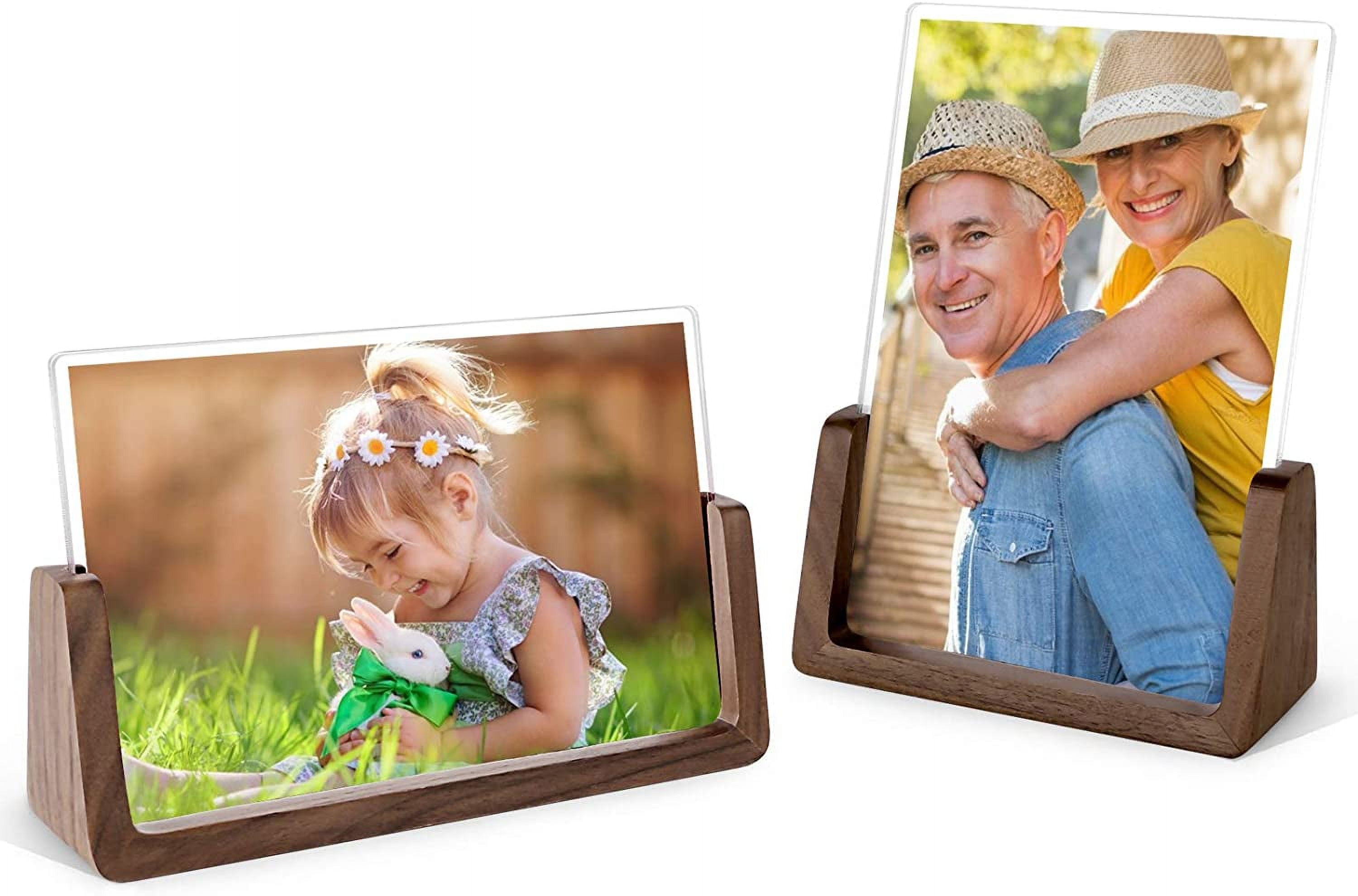 5x7 Picture Frame 2 Pack - Double Rustic Vintage Wooden Picture Frames ...