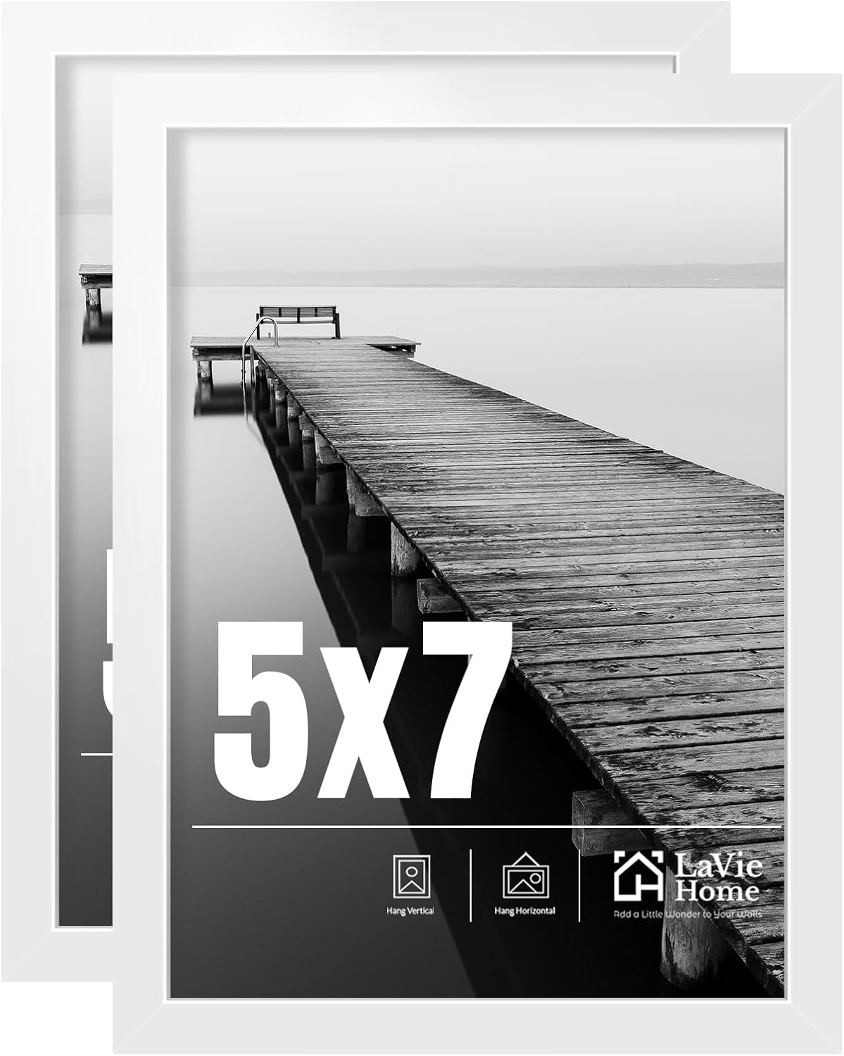 5x7 Picture Frame 2 pack, Display Pictures 5 x 7 Frame, 5x7 White Photo ...