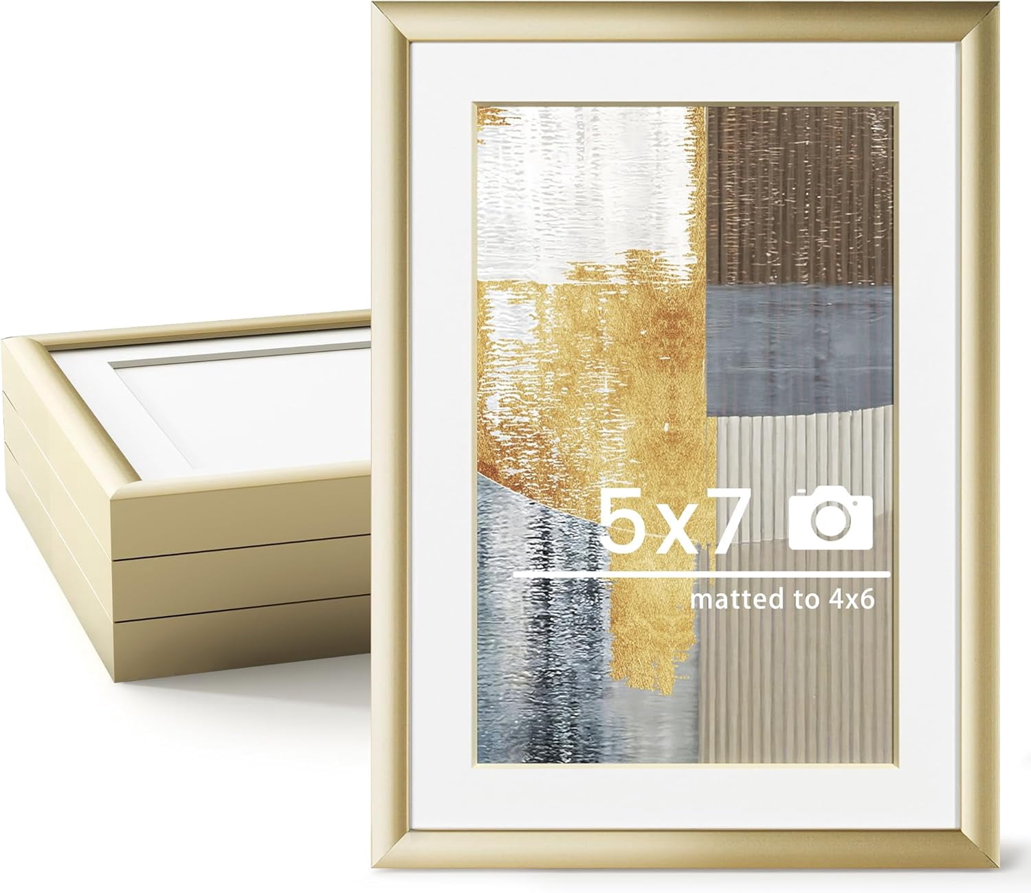 5x7 Picture Frame - 5 x 7 Thin Aluminum Photo Frames with 4x6 Removable ...