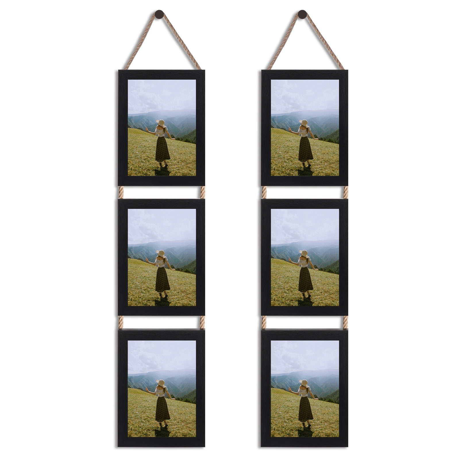 Vertical Three Multi Gallery 5x7 Collage Picture Frame Set of 2, 6 ...