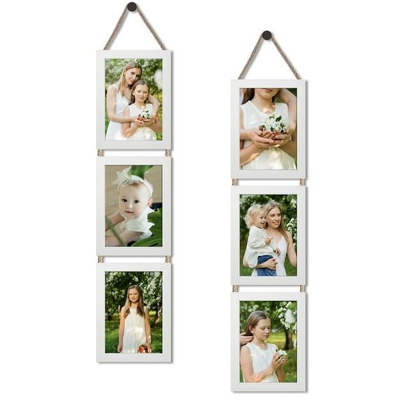5x7 Picture Frame Collage Wall Hanging Photo Frames, White, Set of 2 ...
