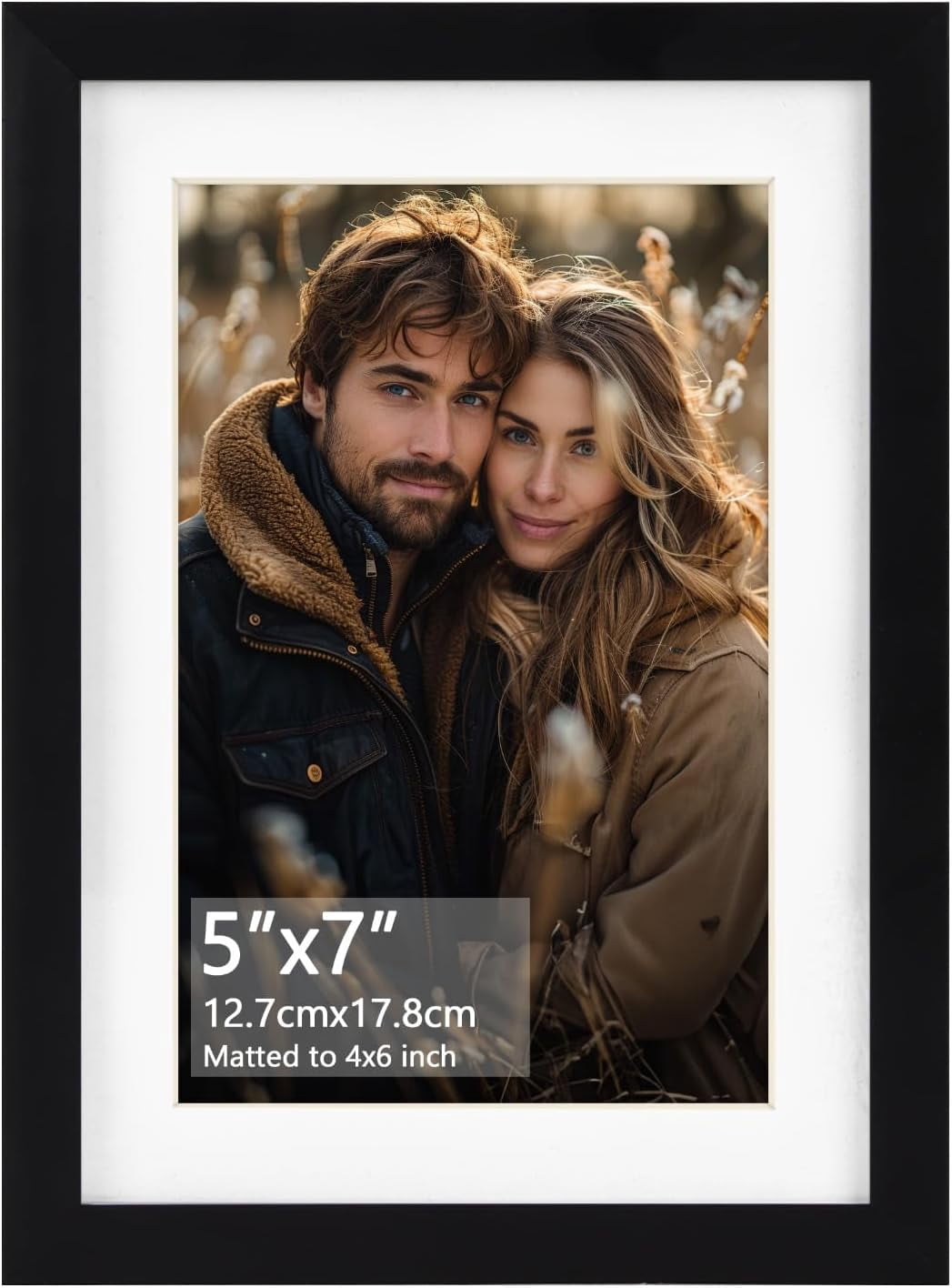 5x7 Picture Frame, Display Pictures 4x6 with Mat or 5x7 Without Mat ...