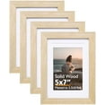 5x7 Picture Frame Natural, Solid Wood Frames with Acrylic Plexiglass ...