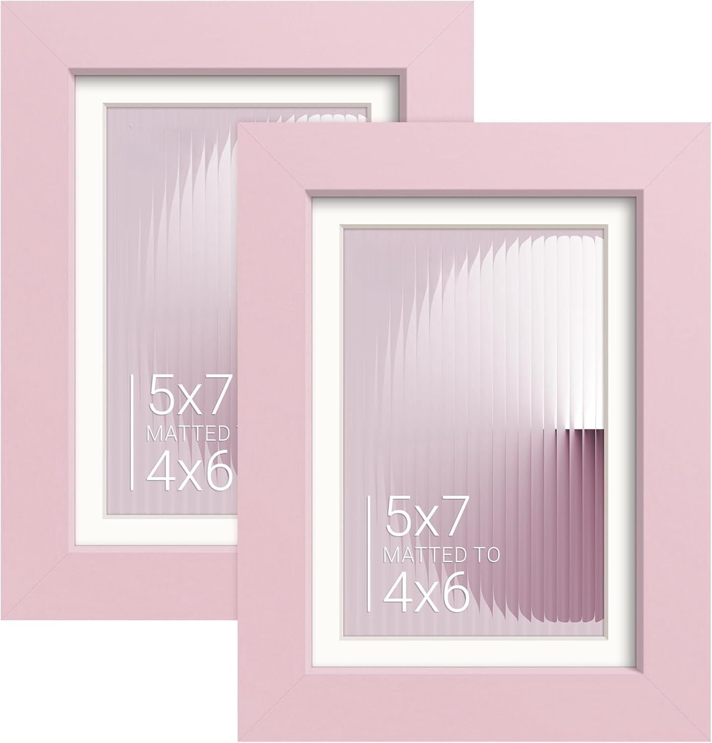5x7 Picture Frame Pink - 2 Pack, Wood Poster Frames with Tempered Glass ...