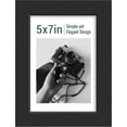 5x7 Picture Frame Set - 1 Pack, Black Wood Frame with HD Tempered Glass ...