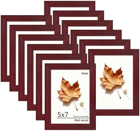 5x7 Picture Frame Set of 12, Display 4x6 with Mat or 5x7 without Mat ...