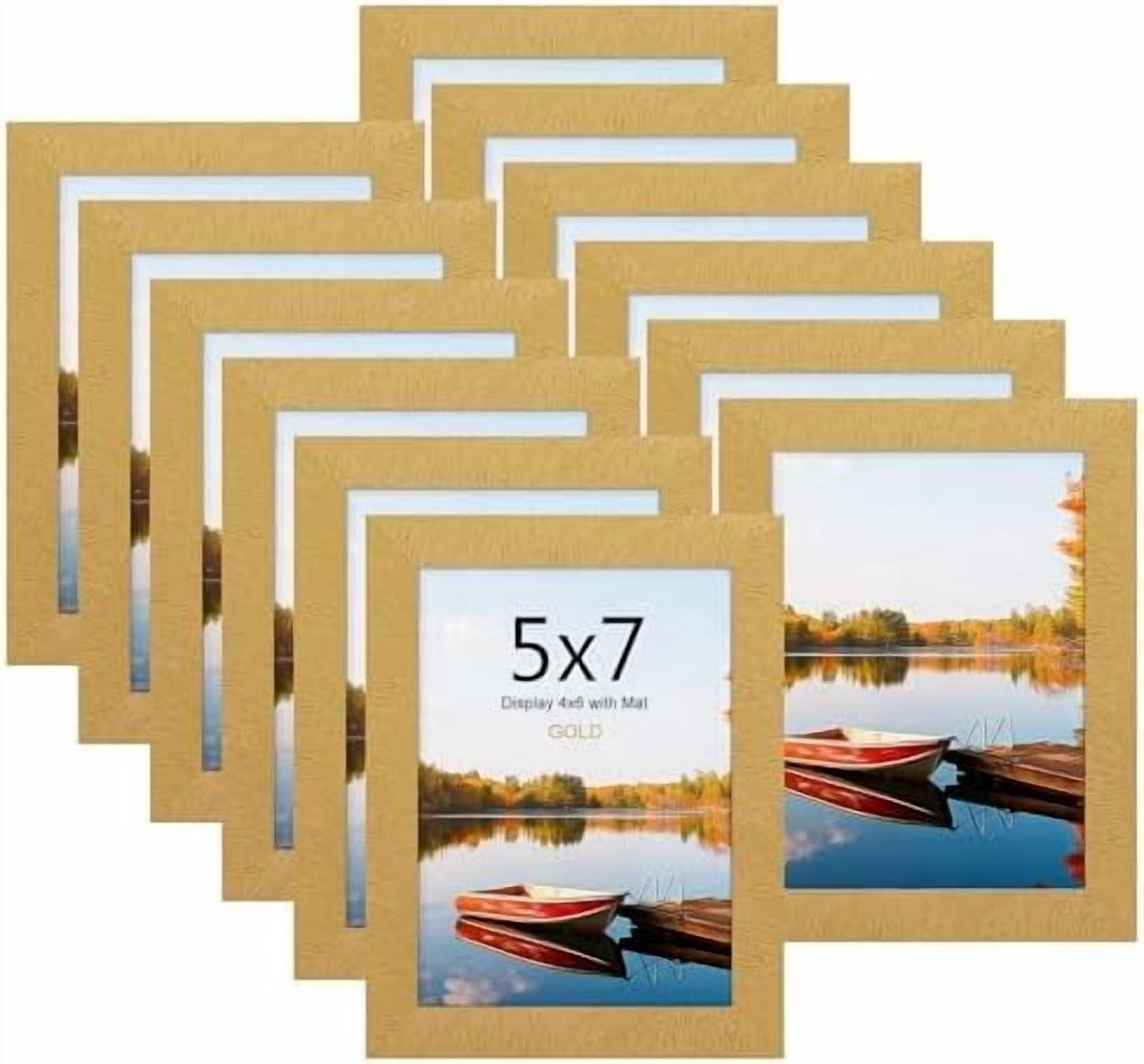 5x7 Picture Frame Set of 12, Display 4x6 with Mat or 5x7 without Mat ...