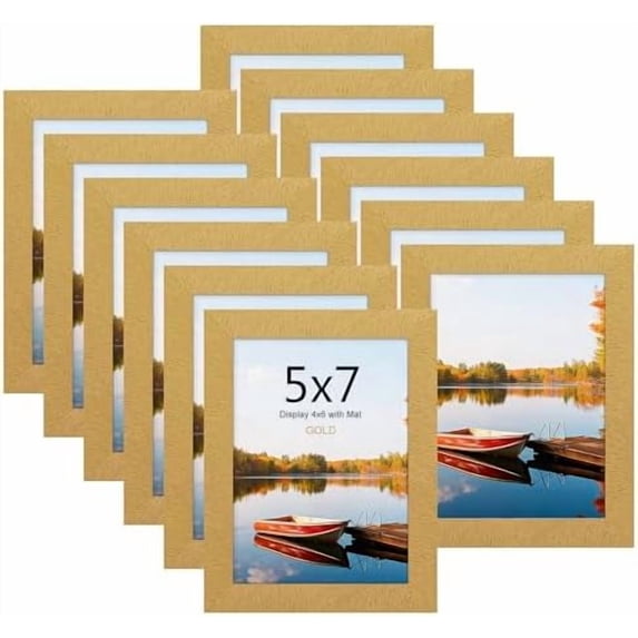 5x7 Picture Frame Set of 12, Display 4x6 with Mat or 5x7 without Mat ...