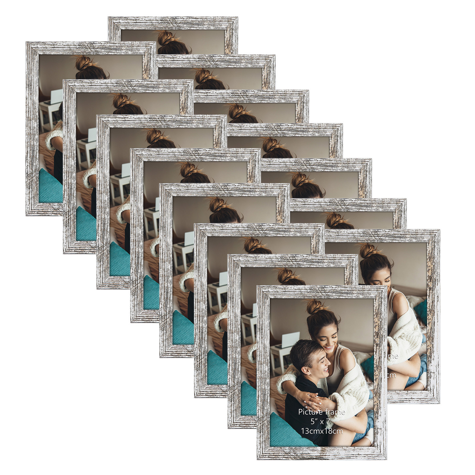 8.5" Classical Rectangular 5" x 7" Photo Picture Frame - White ...