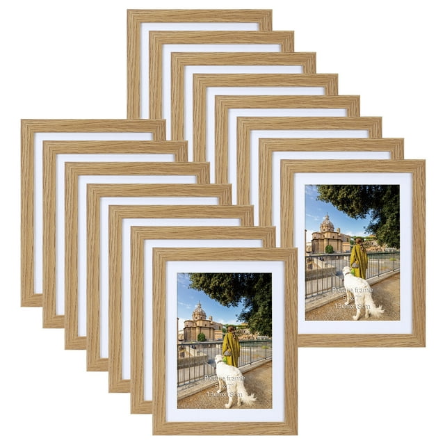 Walmart 5x7 Brown Woodgrain Picture Frame Set of 15, 6x8 Horizontal ...