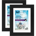 5x7 Picture Frame with Shatter-Resistant Glass - Set of 2 - Use as 4x6 ...
