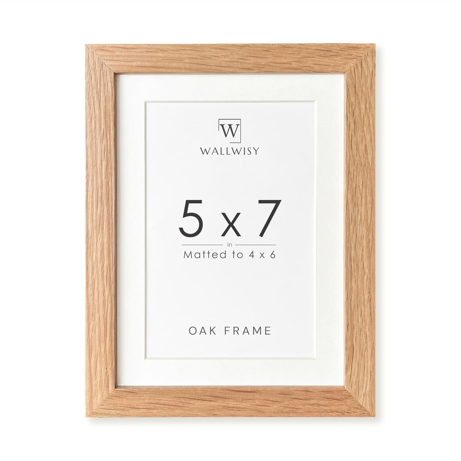 5x7 Picture Frame, Solid Oak Wood 5x7 Photo Frame with Mat to 4x6, 7x5 Picture Frames for Wall ...