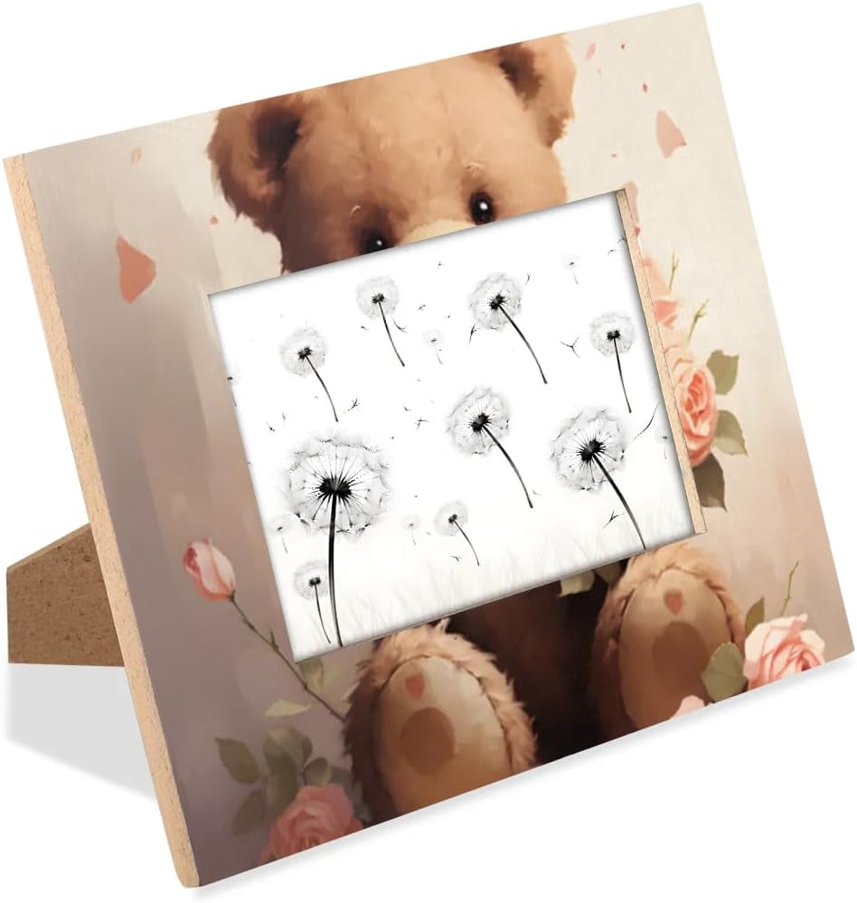 5x7 Picture Frame Frame Valentine Bear Pinks Rose 5x7 Horizontal Photo ...