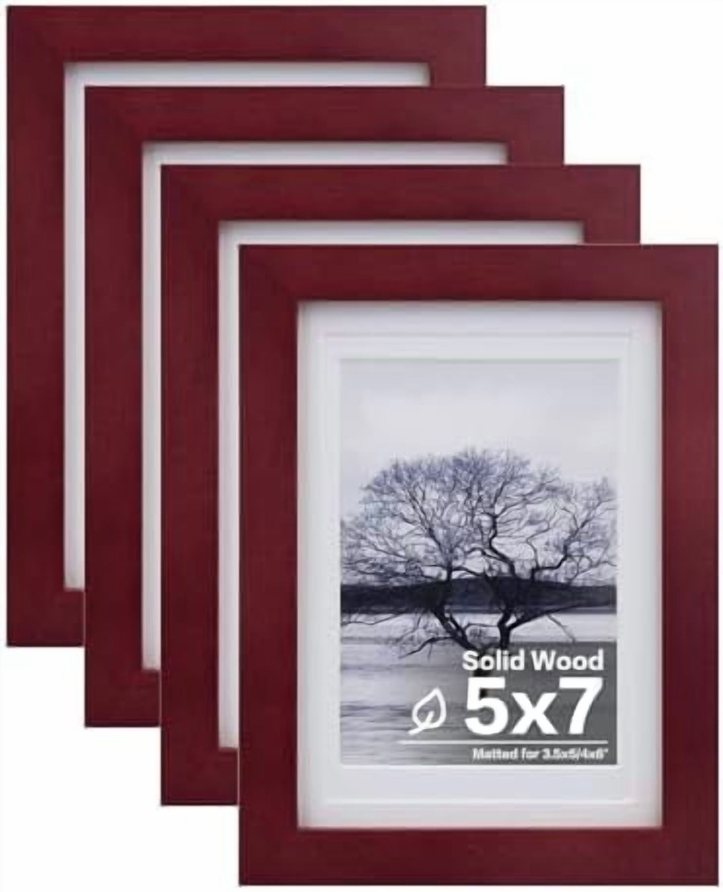5x7 Picture Frames 4 Pack Covered by Plexiglass for Picture 4x6 with ...