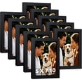 5x7 Picture Frames Black Set of 10, Tabletop or Wall Display Pictures ...