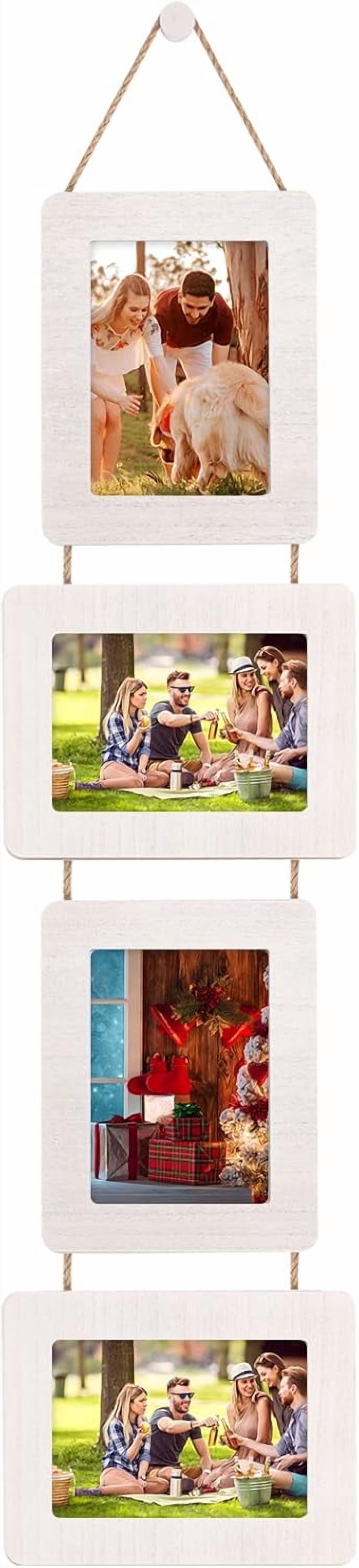 5x7 Picture Frames Rustic Wood Hanging Picture Frames 4 Opening Photo ...