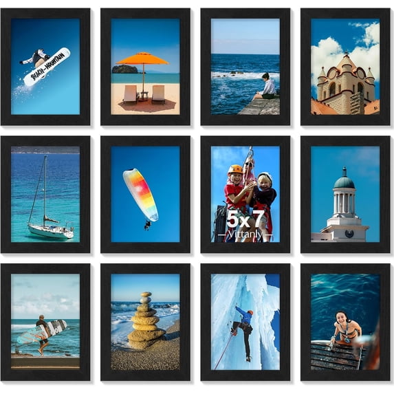 5x7 Picture Frames Set of 12, Display 4x6 Pictures with Mat or 5x7 ...
