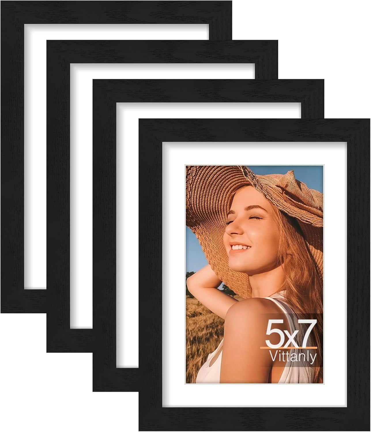5x7 Picture Frames Set of 4, Display Pictures 4x6 with Mat or 5x7 ...