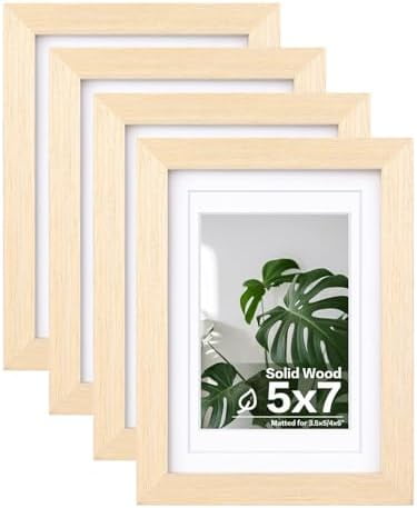 5x7 Picture Frames Set of 4, Made of Solid Wood Covered by Plexiglass 3 ...