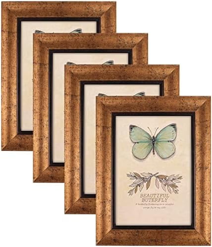 5x7 Picture Frames Set of 4 Rustic Retro Photo Frame with HD Plastic ...