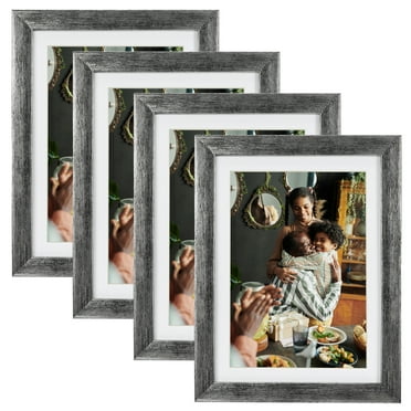 Lawrence Frames 5x5 Wide Border Matted Frame - Gallery Black 10x10 ...