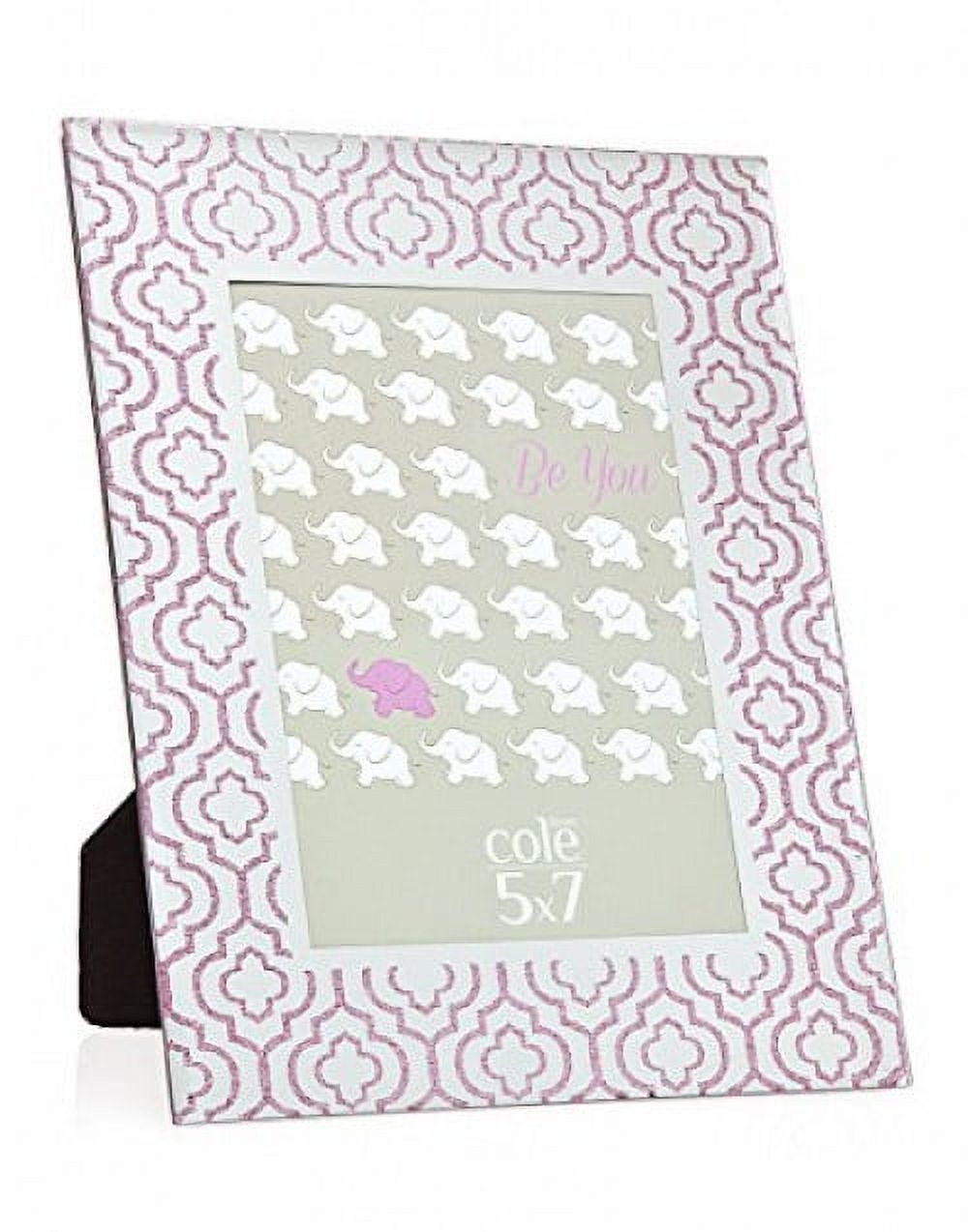 5x7 Pink Glitter Damask Glass Photo Picture Frame Standing Horizontal ...