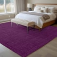 5x7 Purple Linen Texture Area Rug for Living Room, Washable Non Slip ...