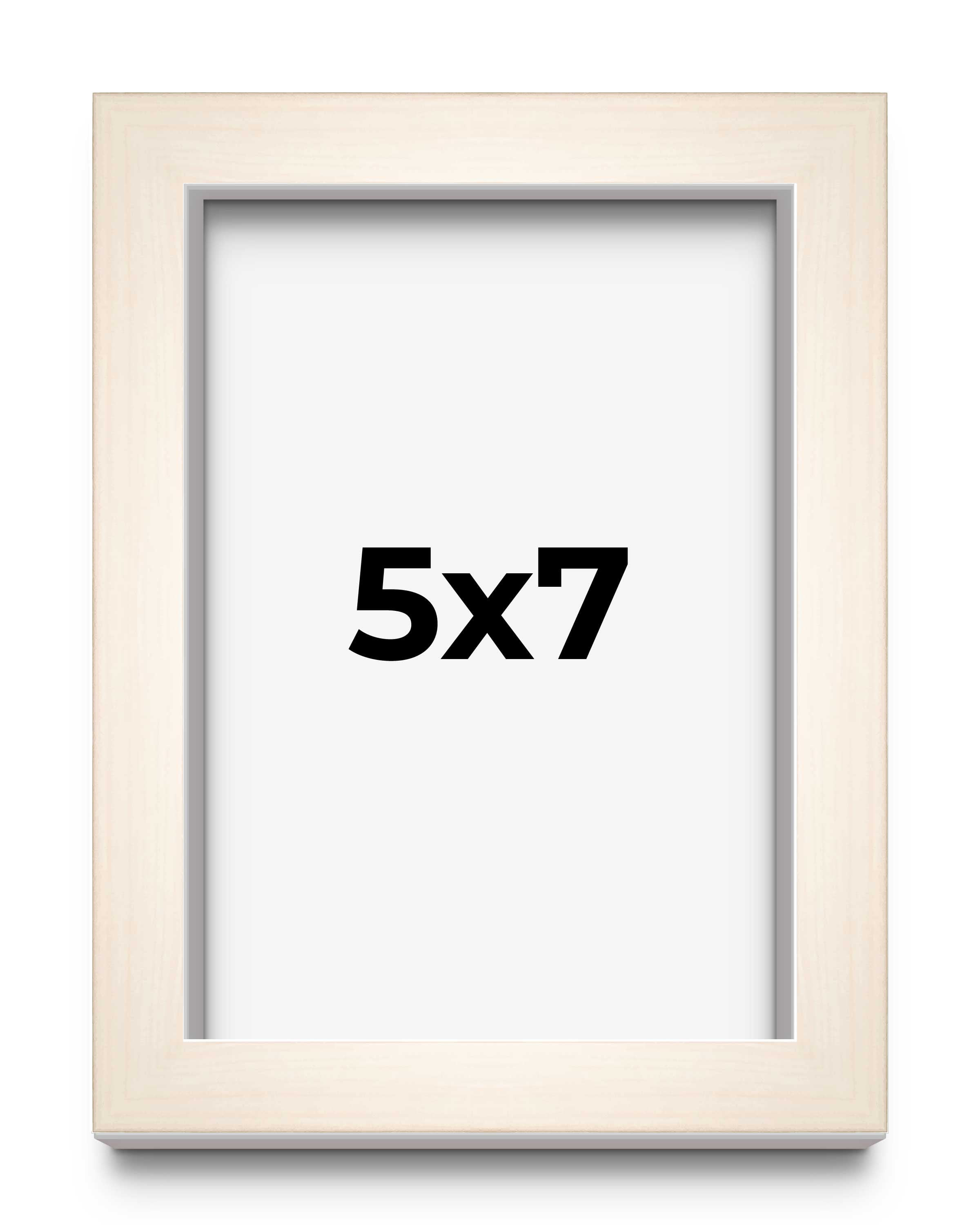 5x7 Shadow Box Cream of Wheat White Washed Display Frame | 0.875 Inches ...
