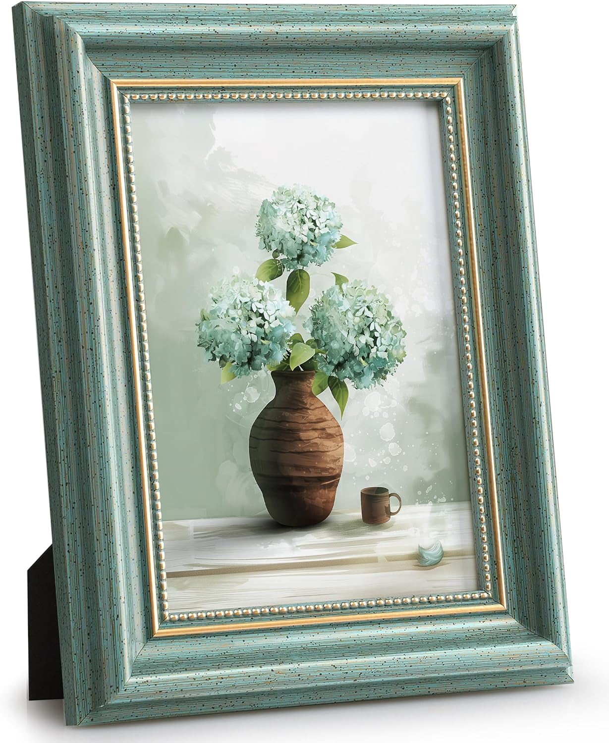 5x7 Vintage Picture Frame Retro Green Picture Frames with Gold Beads ...