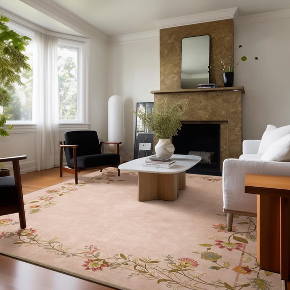 5x7 Washable Rugs For Living Room: Bedroom Area Rug Stain Resistant Non ...
