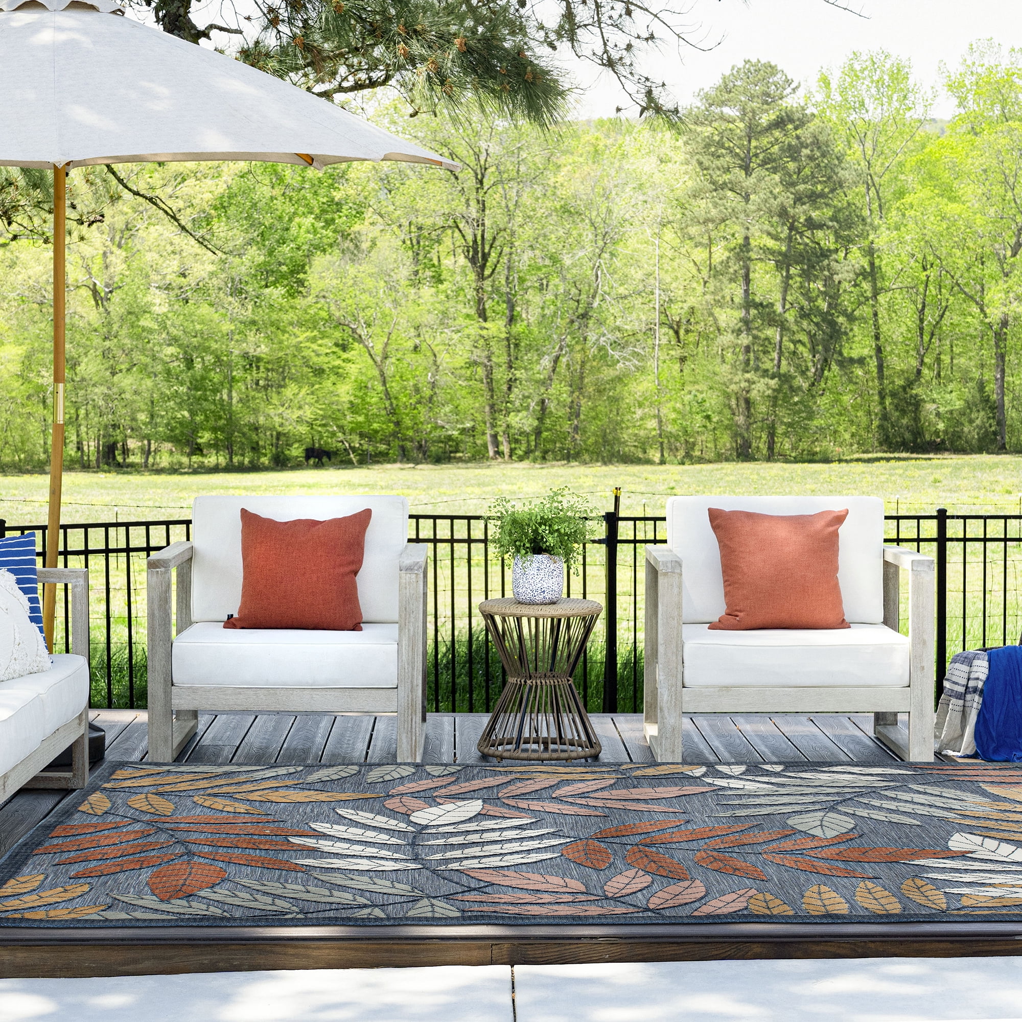 5x7 Water Resistant, Indoor Outdoor Rugs for Patios, Front Door Entry ...