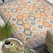 6ft Round Water Resistant, Indoor Outdoor Rugs for Patios, Front Door ...