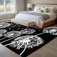 5x7 White Dandelion Area Rug for Living Room, Washable Non Slip Low ...