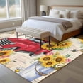 5x7 Yellow Sunflower Truck Area Rug for Living Room, Washable Non Slip ...