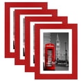 5x7 in Red Picture Frames 4 Pack, Tabletop or Wall Mount Display ...