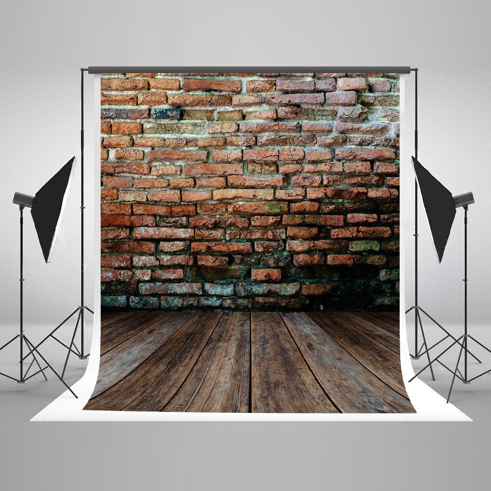 5x7ft Bricks Photography Backdrops Retro Brown Wooden Floor Backdrop ...