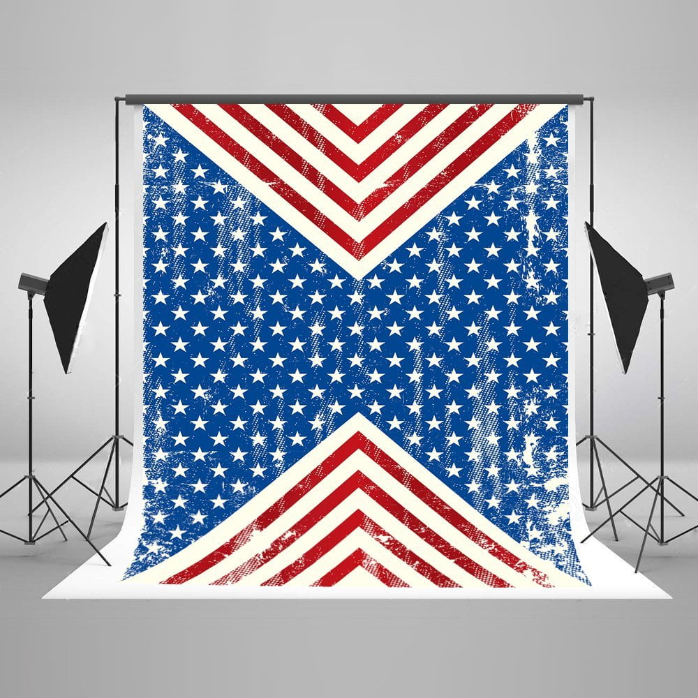 5x7ft Flag Day Photography Backdrop for Photographers Red Striped and ...