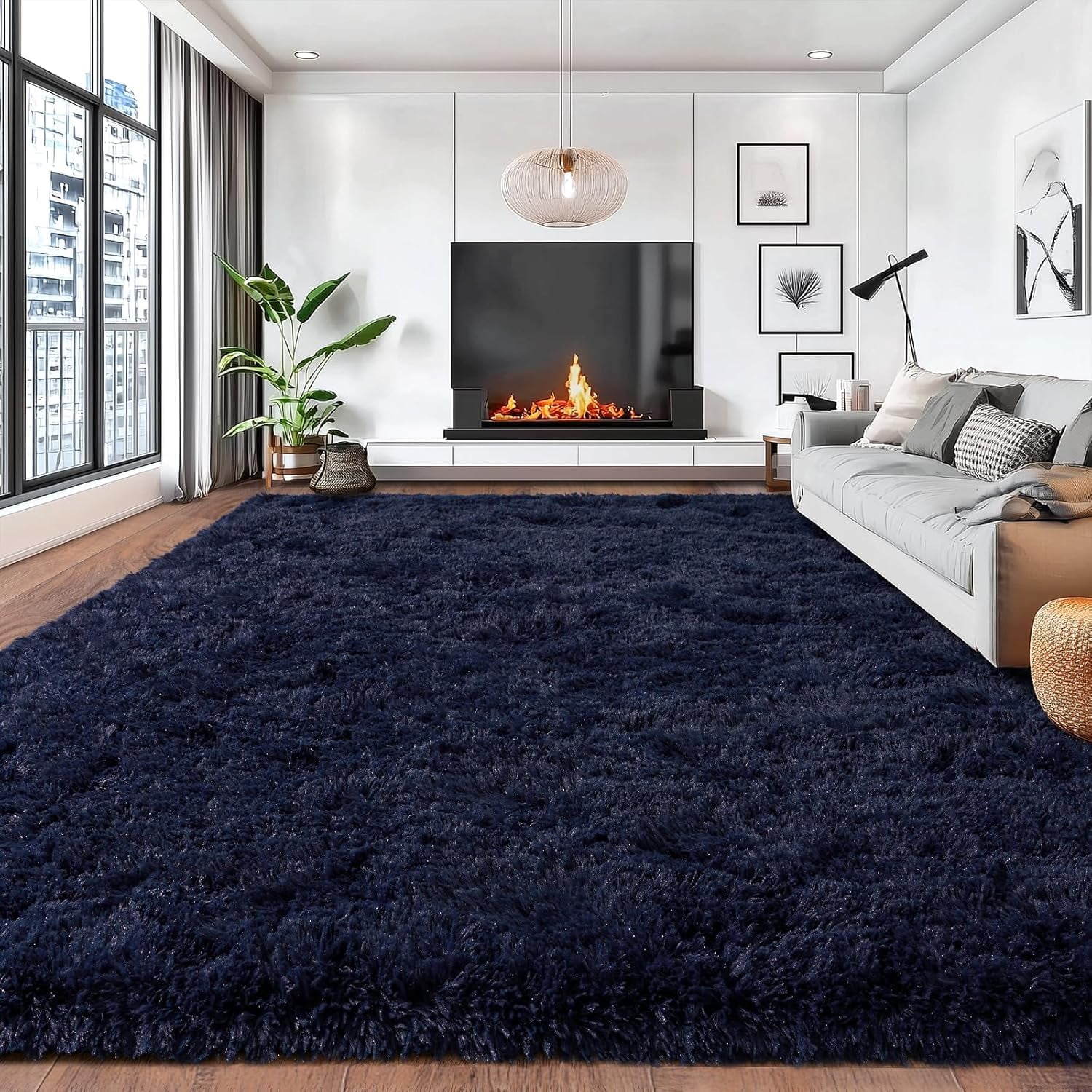 5x7ft Fluffy Fuzzy Area Rug for Living Room Bedroom, Ultra Soft Rugs ...