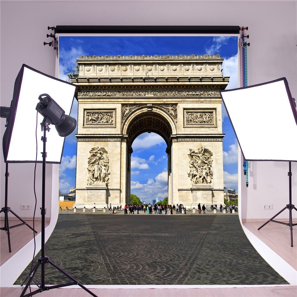 5x7ft France Arc de Triomphe Backdrop for Photographer Blue Sky ...
