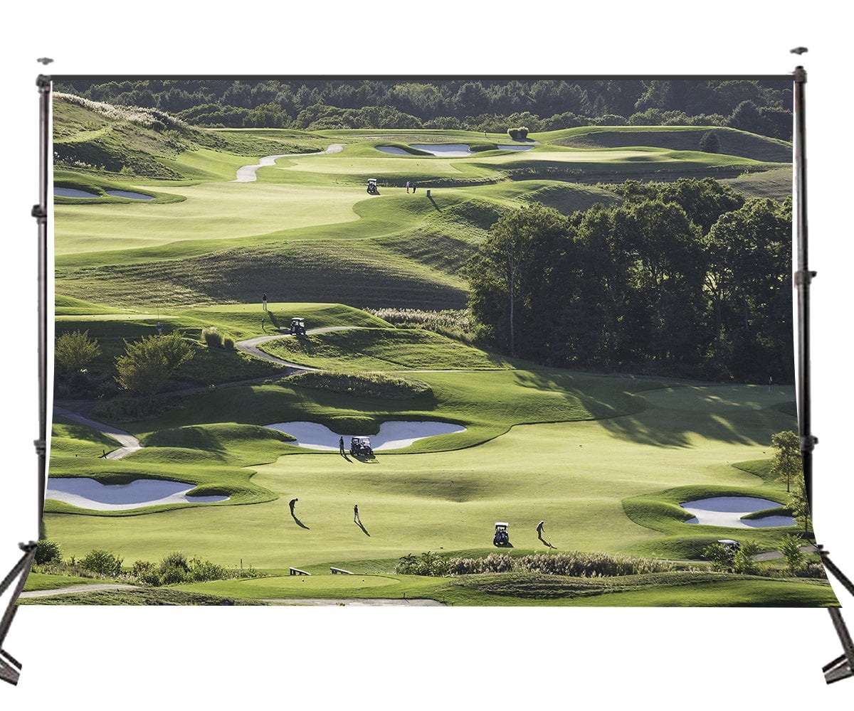 5x7ft Green Golf Course Vista Background For Picture Lawn Trees ...