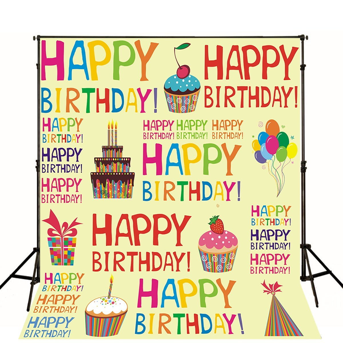 5x7ft Happy Birthday Backdrops Photography Cake Smash and Children ...