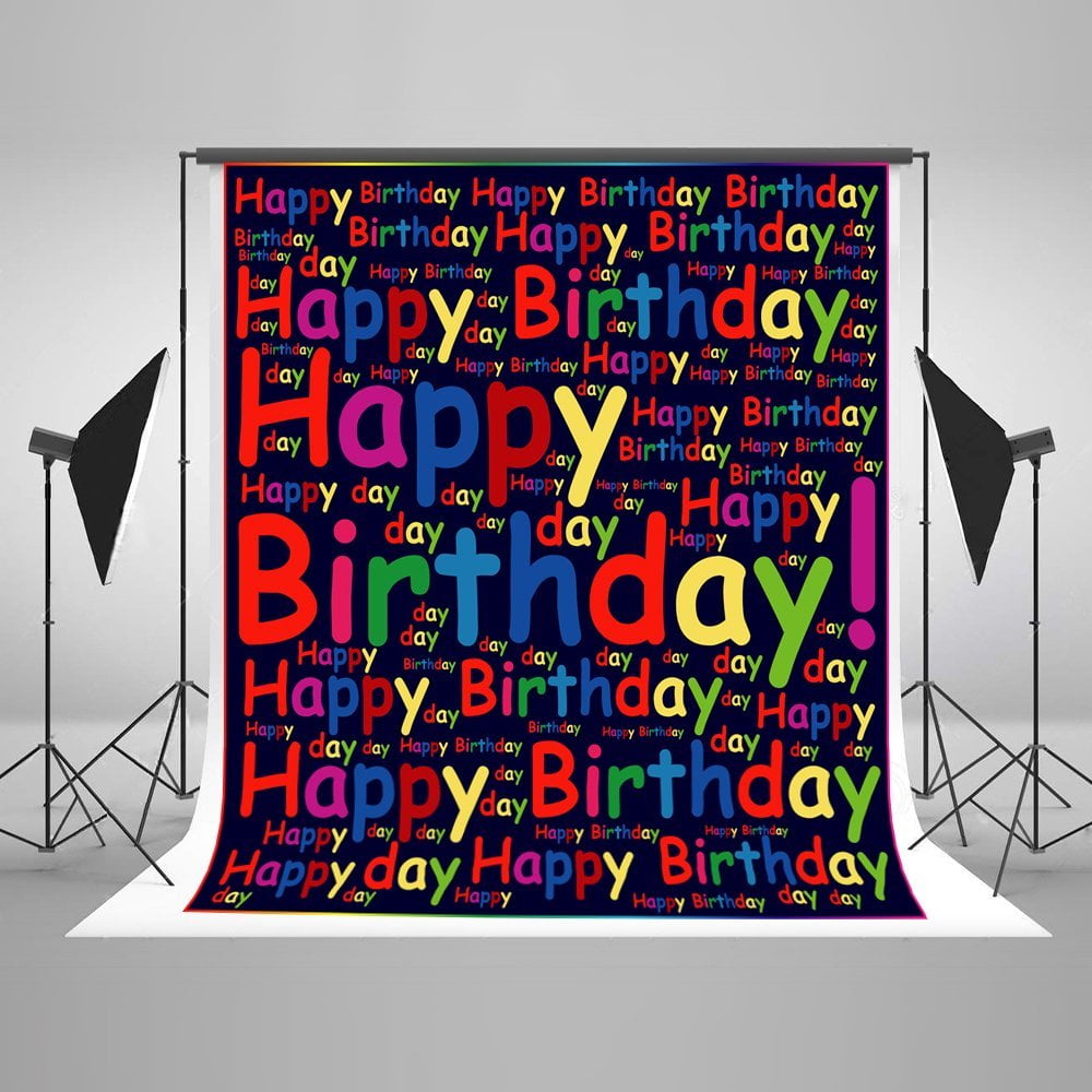 5x7ft Happy Birthday Party Wall Backdrop Festive Photography Backgroun ...