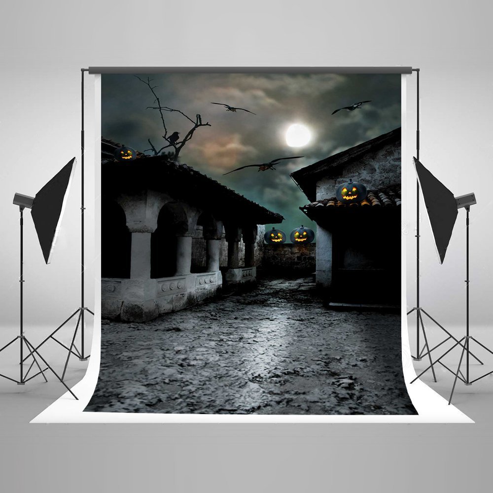 5x7ft Happy Halloween Thriller Party Welcome Backdrop Night Glitter ...