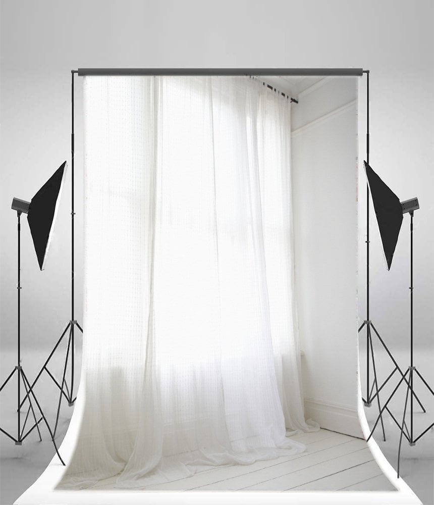 5x7ft Interior Backdrop Vintage Window White Curtain Rustic Stripes ...