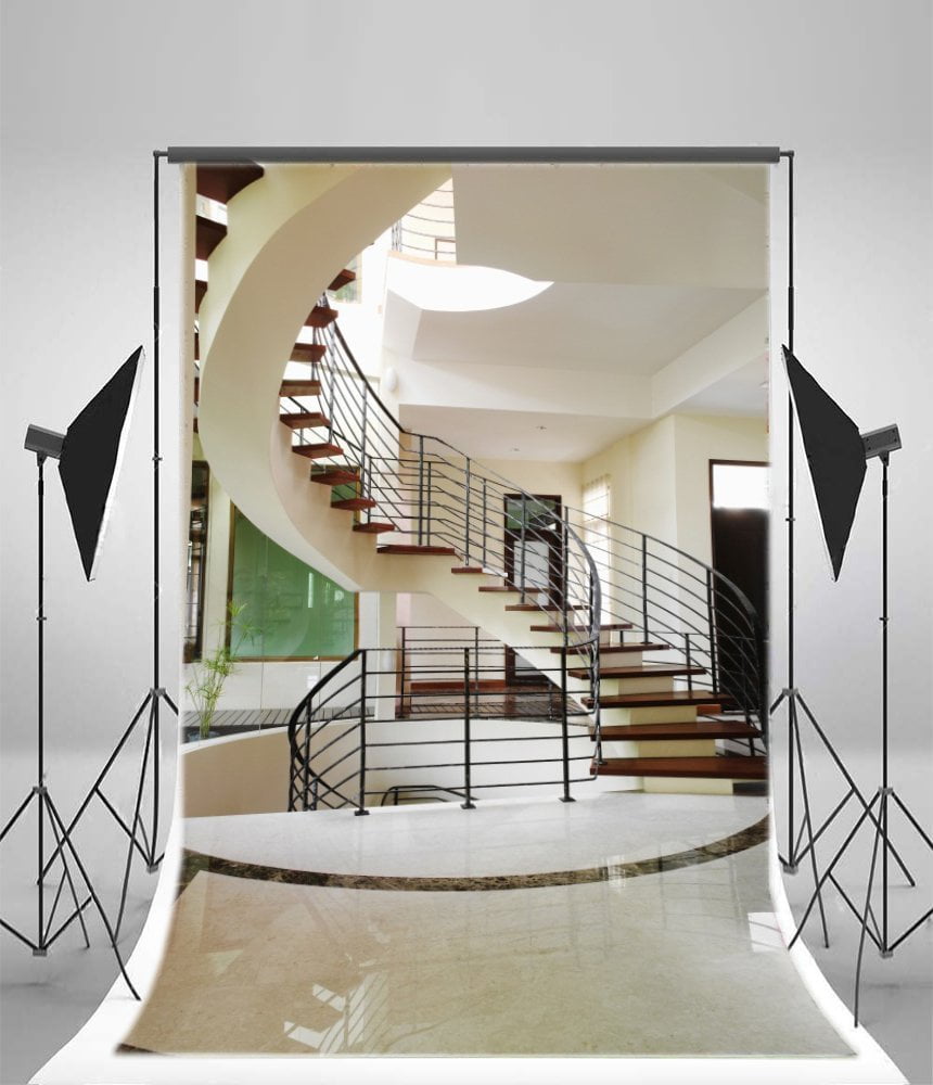 5x7ft Interior Design Stairs Backdrop Photography Background Spiral ...