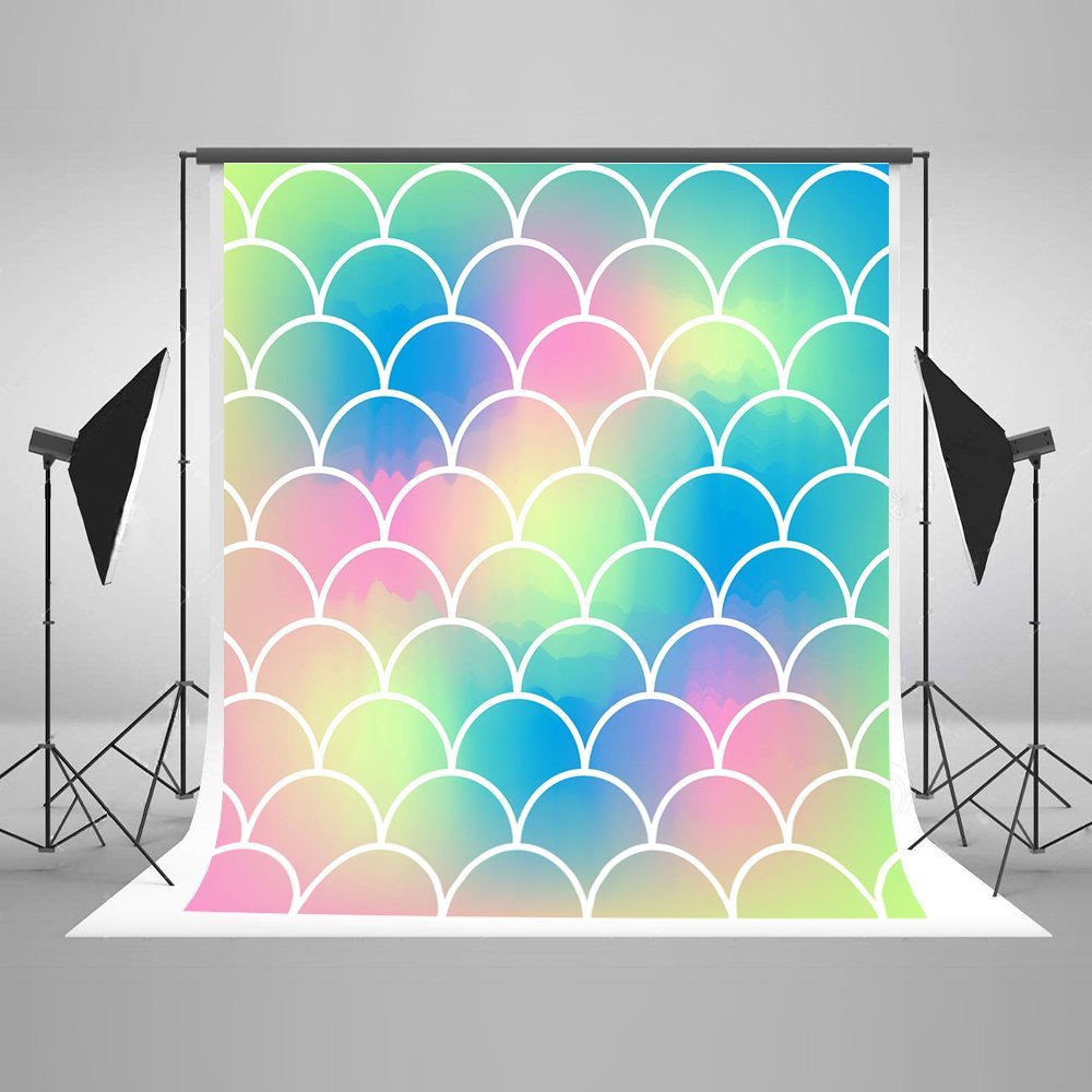 5x7ft Mermaid Scales Photography Background Watercolor Fish Scales ...