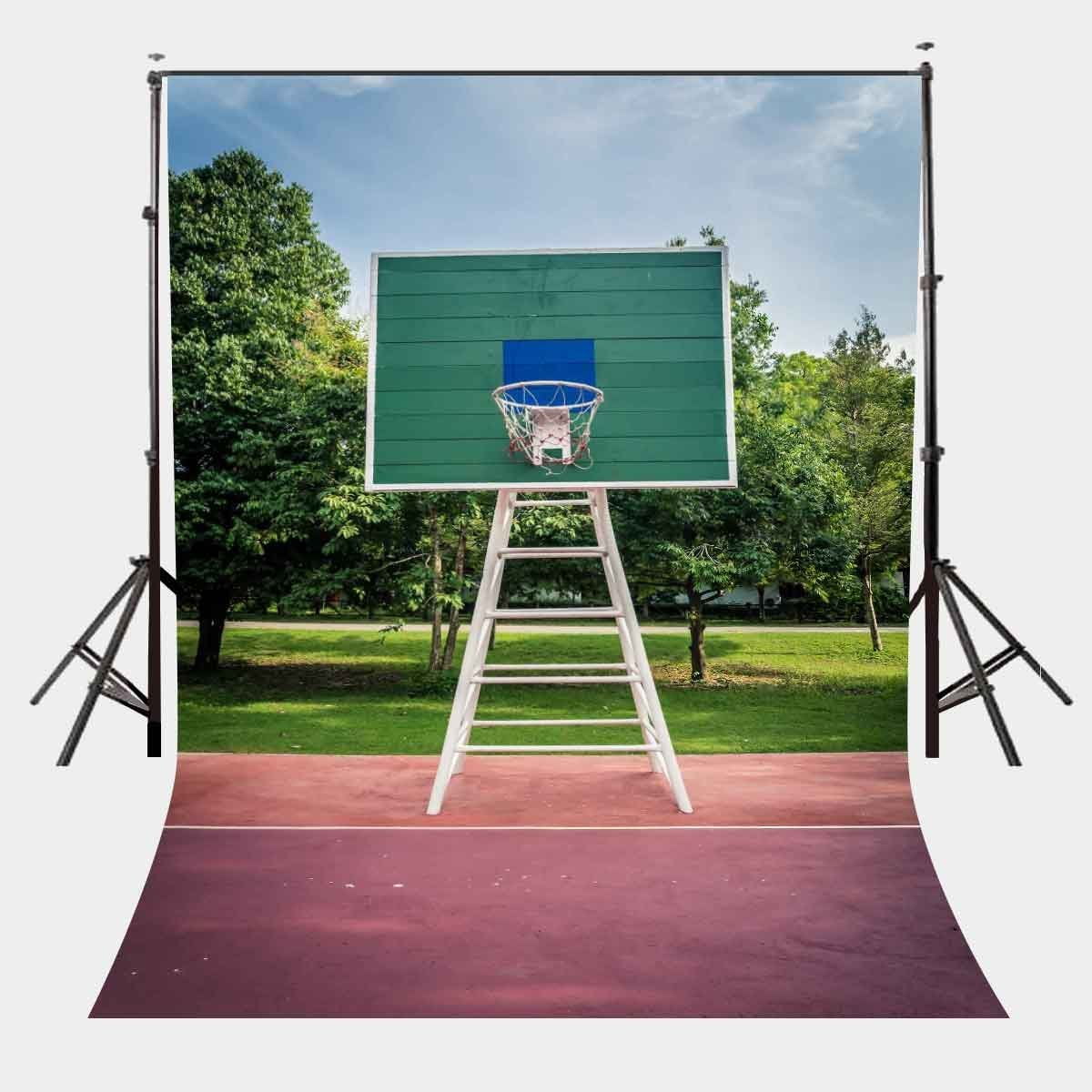 5x7ft Outdoor Exercising Spots Backdrop Children's Basketball Frames ...