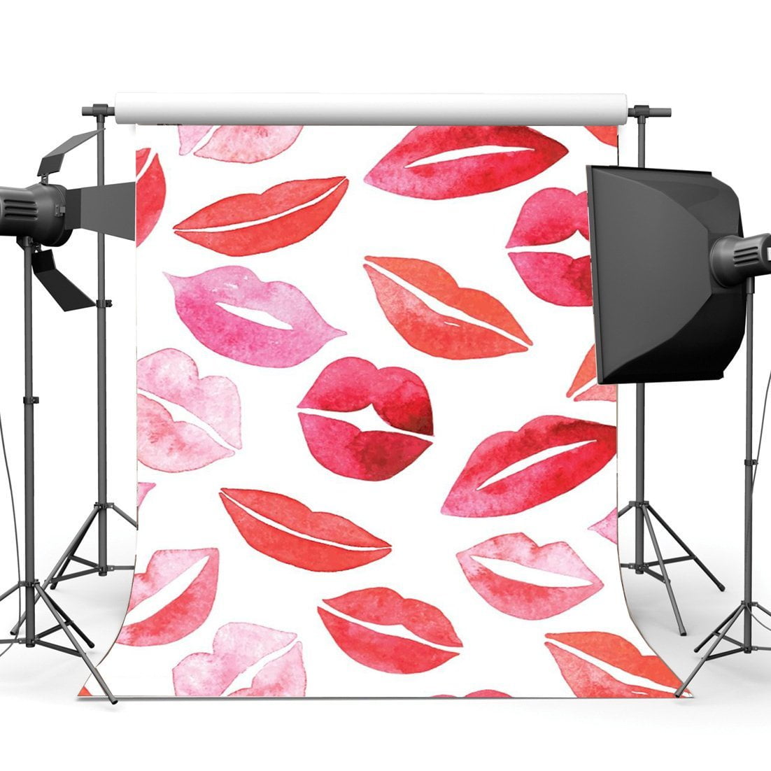 5x7ft Photography Backdrop Valentine's Day Red Lips Love Romantic ...