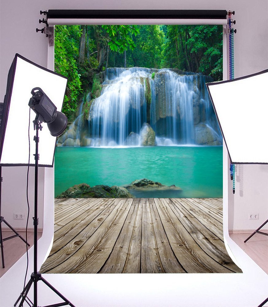 5x7ft Photography Background Forest Waterfall Natural Scenery Theme ...
